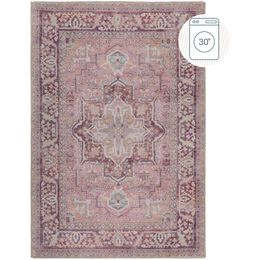 FLAIR RUGS Teppich &raquo;Windsor&laquo; rechteckig 4 mm H&ouml;he Waschbarer Teppich rosa Kunstfaser