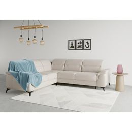 Sit & More sit&more Ecksofa &raquo;Sinatra L-Form&laquo; optinal mit Kopfteilverstellung und Armteilfunktion, Metallf&uuml;&szlig;e grau 100% Polyester
