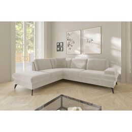 Sit & More sit&more Ecksofa &raquo;Morris Jubi L-Form, B: 238 cm&laquo; mit Armteilfunktion & 1 Zierkissen, optional Bettfunktion beige 100% Polyester
