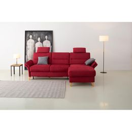 Home Affaire Ecksofa &raquo;Westerland L-Form&laquo; Federkern-Polsterung, wahlweise mit Bettfunktion, Bettkasten rot 100% Polyester