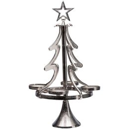 my home Adventsleuchter &raquo;Tannenbaum, Weihnachtsdeko&laquo; Kerzenst&auml;nder aus Aluminium, H&ouml;he 86 cm silber Aluminium