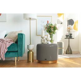 Kayoom Sitzhocker &raquo;Hocker Artisse, Edler Touch durch goldenen Sockel&laquo; 1 Stk. tlg. stilvoll, farbig lackiert, dekorativ, Moderner Look grau Bezug: Polyester 