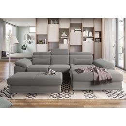 Sit & More sit&more Ecksofa &raquo;Cabrio L-Form, B: 295 cm, mit Sitztiefen-, Arm- & Kopfteilverstellung&laquo; 2 Nierenkissen, Federkern, optional Bettfunktion und Stauraum