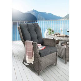 Destiny Gartensessel &raquo;CASA&laquo; 1 Stk. tlg. Aluminium, Polyrattan, inkl. Auflagen grau Obermaterial: 100% Polyester. F&uuml;llung: 100% Polyurethan
