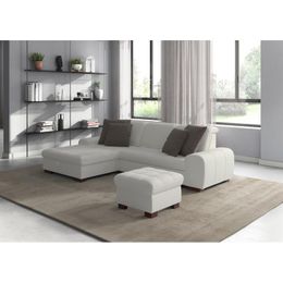 Sit & More sit&more Ecksofa &raquo;Luxor L-Form&laquo; wahlweise mit Bettfunktion, Bettkasten und Kopfteilverstellung beige Luxus-Microfaser ALTARA NUBUCK (100% Polyester);