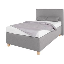 Westfalia Schlafkomfort Boxspringbett mit Zierkissen grau