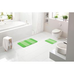 Badematte &raquo;Waymore&laquo; H&ouml;he 18 mm rutschhemmend beschichtet fu&szlig;bodenheizungsgeeignet gr&uuml;n Polyester