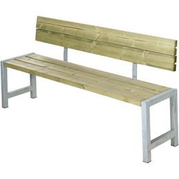 Plus Sitzbank &raquo;Plankenbank m/R&uuml;ckenlehne&laquo; 1 Stk. tlg. 176x38x81/44 cm beige Holz, Stahl