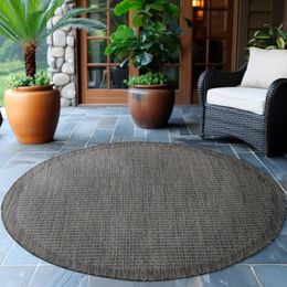 Ayyildiz Teppiche Outdoorteppich &raquo;GIZA 1410&laquo; rund 3 mm H&ouml;he In- und Outdoor, Wetterfest, Wasserabweisend, robust schwarz Polypropylen