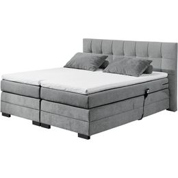 ED EXCITING DESIGN Boxspringbett &raquo;Talena&laquo; inkl. Motor und Topper grau 100% Polyester