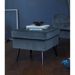 Home Affaire Hocker &raquo;Salla&laquo; Bezug auch in Luxus-Microfaser in Teddyfelloptik blau Samtcord (92% Polyester 8% Polyamid);Struktur (100% Polyester);