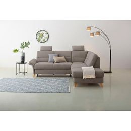 Home Affaire Ecksofa &raquo;Westerland L-Form&laquo; Federkern-Polsterung, wahlweise mit Bettfunktion, Bettkasten braun 100% Polyester