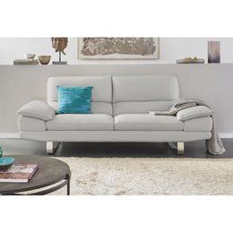 Calia italia 3-Sitzer &raquo;Dave, Sitzkomfort der Extraklasse, tolle Details&laquo; Designsofa auf Kufenfu&szlig;, in zwei Lederqualit&auml;ten grau Leder SORRRENTO - 100% 