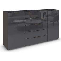 Rauch Schubkastenkommode &raquo;Kommode T&uuml;rkommode Sideboard Kombikommode FLIPP mit Glasfront&laquo; Breite 160/180 cm mit 4 Einlegeb&ouml;den, 2-t&uuml;rig, 5 Schubladen, 