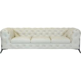 Home Affaire Chesterfield-Sofa &raquo;Amaury&laquo; aufw&auml;ndige Knopfheftung, moderne Chesterfield Optik, Fu&szlig;farbe w&auml;hlbar beige Struktur (100% Polyester9;