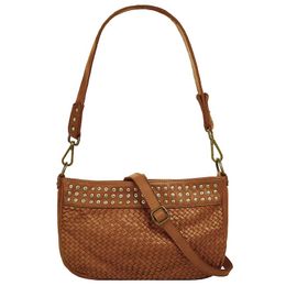 Samantha Look Damen Umh&auml;ngetasche echt Leder, Made in Italy braun