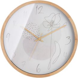 Casablanca by Gilde Wanduhr &raquo;Wanduhr One Line Flower&laquo; beige