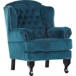GUTMANN FACTORY Ohrensessel &raquo;New Barock&laquo; blau