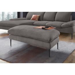 W.Schillig Hocker &raquo;enjoy&MORE&laquo; F&uuml;&szlig;e schwarz pulverbeschichtet, Breite 106 cm grau Chenille-Flachgewebe R66 (85% Polyester, 15% Nylon);Longlife Xtra-