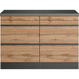 KOCHSTATION Unterschrank &raquo;KS-Riesa&laquo; Breite 120 cm, MDF-Fronten braun Holzwerkstoff