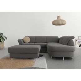 Sit & More sit&more Ecksofa &raquo;Apulia L-Form&laquo; wahlweise Bettfunktion, Bettkasten und Kopf- und Armteilverstellung grau Webstoff (100% Polyester);Struktur weich (90