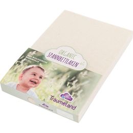 Tr&auml;umeland Bettlaken &raquo;kuschelweiches Spannbetttuch Organic&laquo; 100% kontrolliert biologische Baumwolle beige Jersey, Obermaterial: 100% Baumwolle