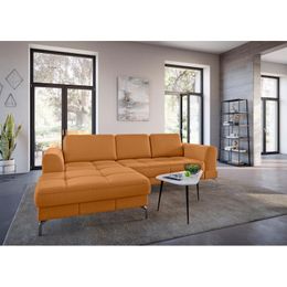 Sit & More sit&more Ecksofa &raquo;Bendigo L-Form&laquo; inklusive Sitztiefenverstellung, Bodenfreiheit 15 cm, 2 Fu&szlig;farben gelb
