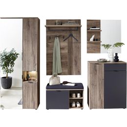 Innostyle Garderobenschrank &raquo;LINEA Garderoben Set,besteht aus 5 Typen, 266x204x38cm (B/H/T)&laquo; 5 Stk. tlg. Spiegelt&uuml;r, 2 Holzt&uuml;ren,Led-Beleuchtung, Soft-Close,ABS