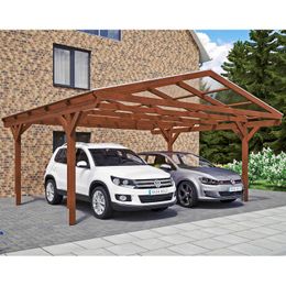 Skan Holz Doppelcarport &raquo;Westerwald&laquo; Leimholz 534 cm braun braun