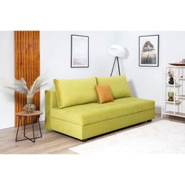 Collection AB Schlafsofa &raquo;DARIA inklusive Schlafunktion und Bettkasten&laquo; Schlafsofa,Bettfunktion,Bettkasten,inklusive R&uuml;ckenkissen,Federkern gr&uuml;n 100%