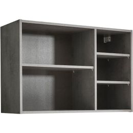 BASIC by Balculina K&uuml;chenregal &raquo;Sanibel K&uuml;chenschrank Regale BxHxT 90 x 60 x 33 cm&laquo; 1 Stk. tlg. Breite 90 cm, mit 5 offenen F&auml;chern grau FSC -