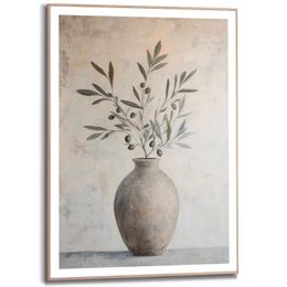 Reinders Poster &raquo;Oliven auf Vase&laquo; Wohnzimmer - Gr&uuml;n - MDF - Abstrakt - 50x70 cm gr&uuml;n