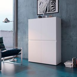 Home Affaire Highboard &raquo;Rimini&laquo; H&ouml;he 129 cm wei&szlig; Spanplatte