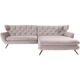 3C Candy Ecksofa &raquo;Beatrice Designsofa in moderner Retrooptik, bequem und extravagant&laquo; mit R&uuml;ckensteppung im Rautenmuster, Ohrenbacken Optik, L-Form 