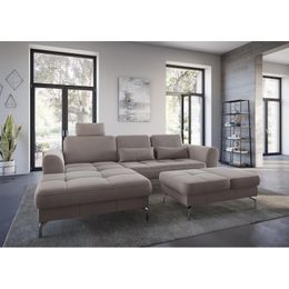 Sit & More sit&more Ecksofa &raquo;Bendigo L-Form&laquo; inklusive Sitztiefenverstellung, Bodenfreiheit 15 cm, 2 Fu&szlig;farben beige