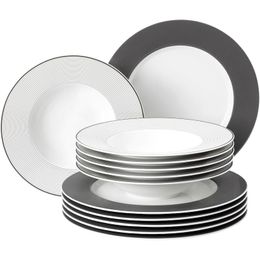 Seltmann Weiden Tafelservice &raquo;Teller Set, Geschirr-Set No Limits Moments&laquo; Teller-Set, Suppenteller, Made in Germany, 12 Teile, f&uuml;r 6 Personen wei&szlig; Porzellan