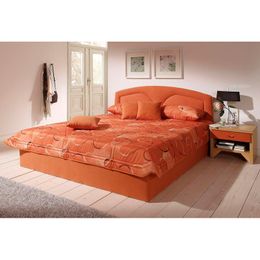 Westfalia Schlafkomfort Polsterbett inkl. Bettkasten bei Ausf&uuml;hrung mit Matratze orange Bezug Bett: Microfaser (100% Polyester);Bonnell-Federkernmatratze: 51% Polypropylen, 
