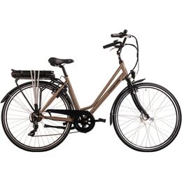 HOLLANDIA Unisex &raquo;Optima Basic&laquo; 7 Gang Shimano Tourney Schaltwerk Kettenschaltung Frontmotor 250 W Pedelec, Elektrofahrrad f&uuml;r Damen u. Herren braun