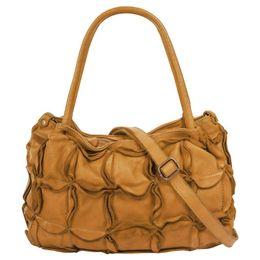 Samantha Look Damen Shopper echt Leder, Made in Italy gelb