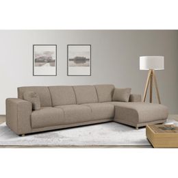 Home Affaire Ecksofa &raquo;LEMPS wahlweise Recamiere links oder rechts L-Form&laquo; incl. Zierkissen, Stellma&szlig;e 297x162 cm grau 100% Polyester
