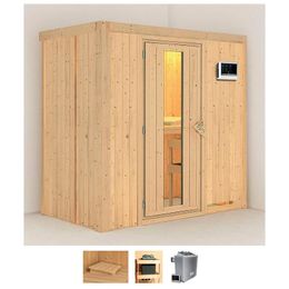 Karibu Sauna &raquo;Vada&laquo; Set, Ofen 9 KW externe Strg easy beige