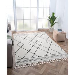 MyFlair Hochflor-Teppich &raquo;Moroccan Design, LAGERR&Auml;UMUNG!&laquo; rechteckig 24 mm H&ouml;he modern, marokkanisches Design, Rauten Muster, weich durch Hochflor grau 
