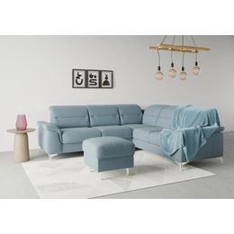 Sit & More sit&more Ecksofa &raquo;Sinatra L-Form&laquo; optional mit Kopfteilverstellung und Armteilfunktion blau 90% Polyester, 10% Polyamid