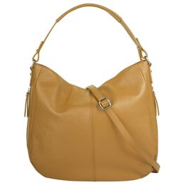 CLUTY Damen Shopper echt Leder, Made in Italy gelb