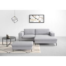 DOMO collection Ecksofa &raquo;Modica kompakt und elegant, Breite 244, L-Form&laquo; moderne Optik mit extrabreiter Recamiere, auch in Cord silber