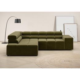 Home Affaire Ecksofa &raquo;Ancona, incl. Kopfteilverstellung + 3 Zierkissen, L-Form, Breite 249cm&laquo; wahlweise motorische Sitztiefenverstellung, B/T(H: 249/