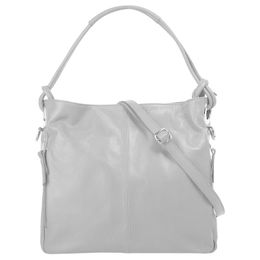 Samantha Look Damen Shopper echt Leder, Made in Italy grau