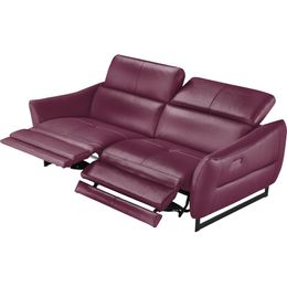 Egoitaliano 2,5-Sitzer &raquo;Dafne, elegantes Designsofa mit hohem Sitzkomfort&laquo; mit und ohne elektrischer Relaxfunktion, Kopfteile manuell verstellbar rot Leder NUVOLE