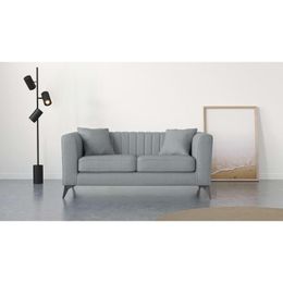 Home Affaire 2-Sitzer &raquo;MATTHEW elegantes Designsofa, Ma&szlig;e B/T/H: 170/86/74 cm&laquo; Steppung im R&uuml;cken, lose Sitzkissen, incl. Zierkissen grau 100% 