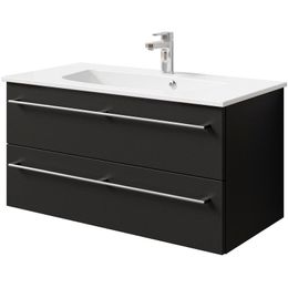 Waschtisch &raquo;Serie 6025 Mineralmarmor-Waschtisch mit Unterschrank, 97 cm breit&laquo; 2 Stk. tlg. Waschplatz mit 2 Schubladen, h&auml;ngend, verschiedene 